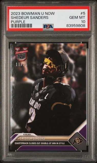 2023 BOWMAN U Now Shedeur Sanders violet /25 PSA 10 Colorado EUR 89,57 ...