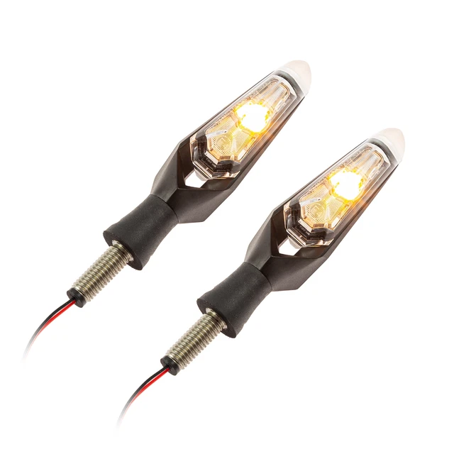 KHALDI UNIVERSEL MOTO Clignotants LED Mars Noir Mat Certification E ...