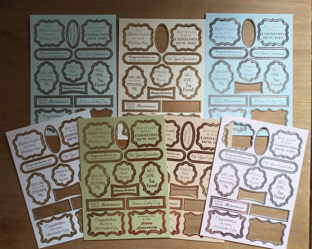 CRAFT BUNDLE*7 SHEETS sentiments*mixed sentiments/shapes*scrapbook ...