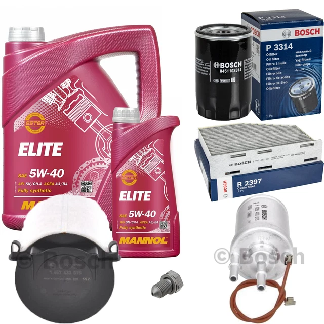 BOSCH INSPECTION SET 6L mannol Elite 5W-40 pour VW de Siège Golf Plus ...
