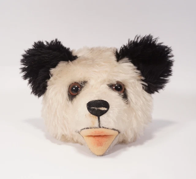 ALTER PANDA-BÄR PANDAKOPF Bärenkopf schwarz weiß geöffnetes Maul mglw ...