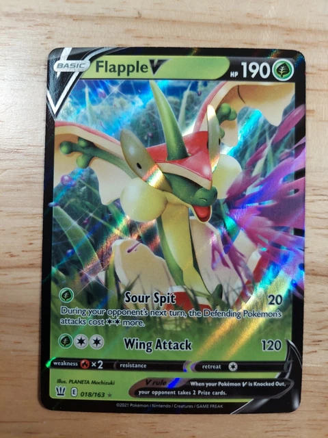 CARTE POKÉMON FLAPPLE V 018/163 styles de combat comme neuve dans sa boîte ultra rare EUR 4,43 ...