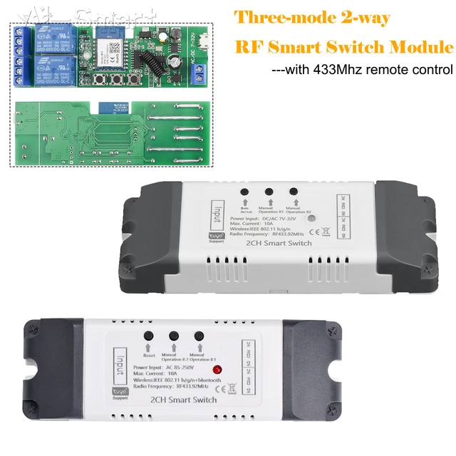 2 CHANNEL RF Smart Switch Module Wifi Remote Control Relay Switch ...