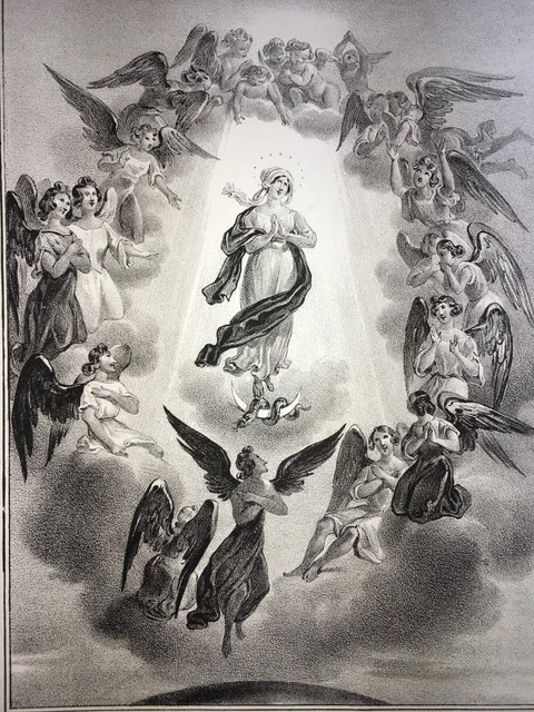 STAMPA POPOLARE DEVOZIONALE_MADONNA Immacolata_Iconografia Con Angeli ...