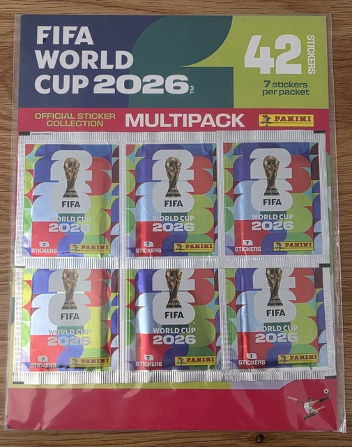 FIFA WORLD CUP 2026 Panini Sticker Multipack Brand New Sealed 6 Packs ...