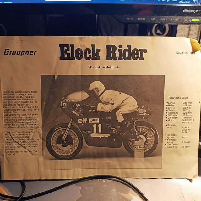 ALTE ANLEITUNG GRAUPNER RC Motorrad Eleck Rider EUR 15,00 - PicClick DE