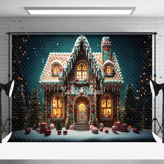 FESTIVE SNOWY FOREST House Light Christmas Backdrop $37.92 - PicClick AU