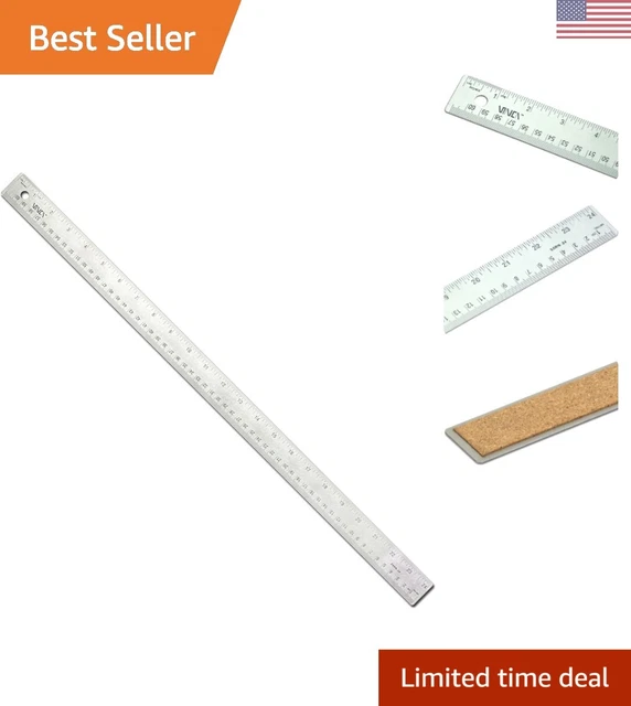 STAINLESS STEEL DRAWING Ruler - 24 Inch with Non-Slip Cork Base ...