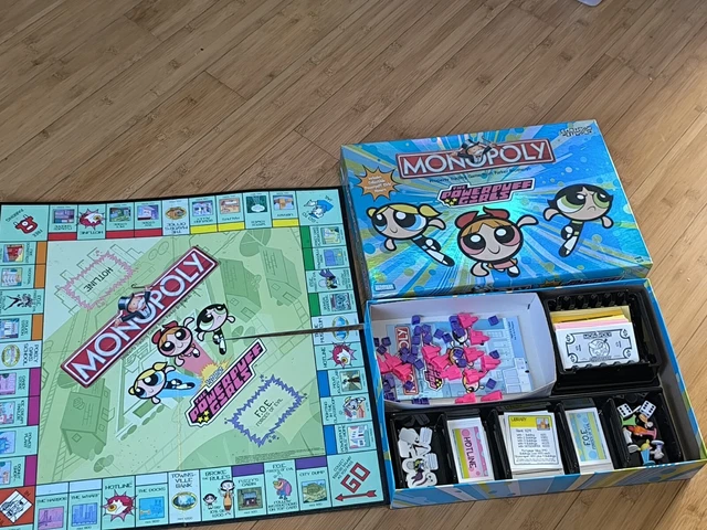 THE POWERPUFF GIRLS Monopoly Vintage 2001 Cartoon Network Game Board As ...