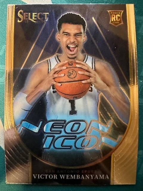 2023-24 PANINI SELECT Victor Wembanyama Neon Icon Rookie Card Rc Spurs ...
