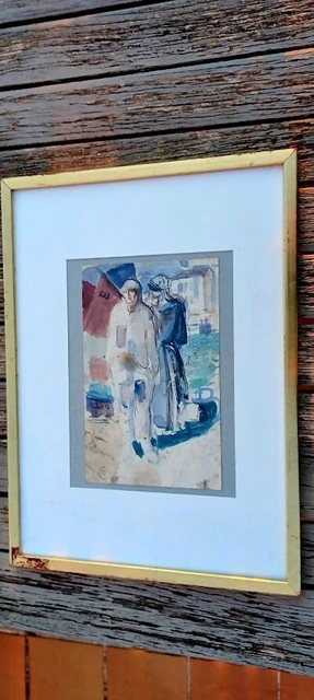 LE PECHEUR ET sa femme aquarelle signée de mathurin MEHEUT EUR 200,00 - PicClick FR