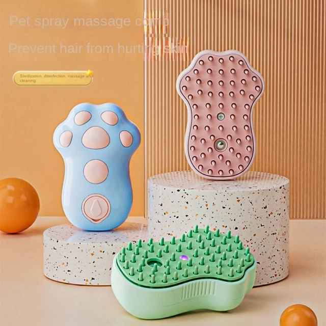 ANTI FLYING HAIR Cat Steam Brush Steamy Cat Brush Pet Hair Removal Comb ...