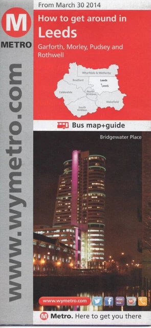 METRO - BUS Map & Guide - How To Get Around Leeds - March 2014 £4.00 ...