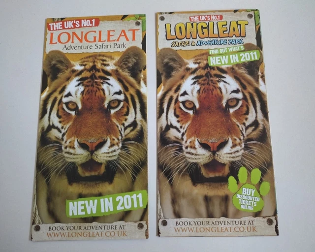 LONGLEAT SAFARI PARK Leaflets x 5 - 2011, 2013, 2019 £3.00 - PicClick UK