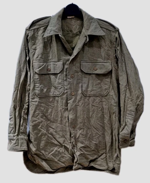 WW2 WWII US Army Green Wool Uniform Shirt With Gas Flap 15 1/2 -33 £29. ...
