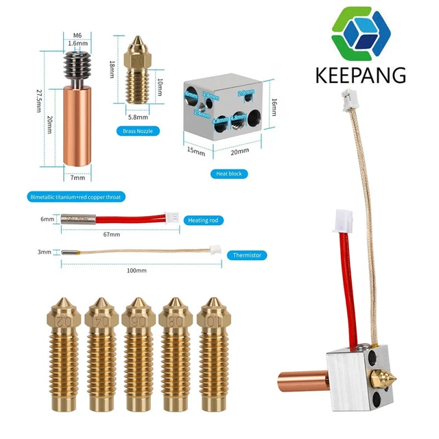 LOTTO PARTI STAMPANTE 3D per Elegoo Neptune 4 Hotend ugello in ottone ...
