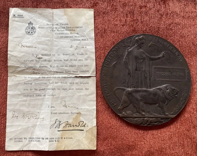 WW1 MEMORIAL PLAQUE SS Mesaba Titanic Ice Warning Ship £137.00 ...