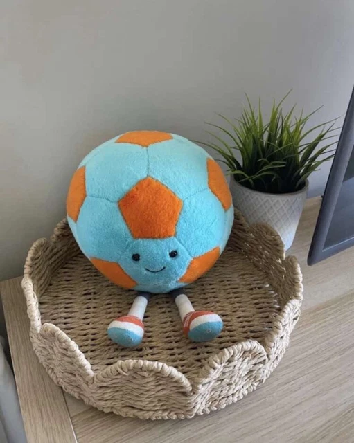 JELLYCAT SPORTS FOOTBALL Soft Toy Cute Blue Orange Gift for Kids +dust ...