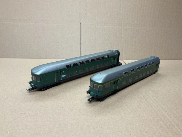 LIMA HO SCALE Passenger Coaches 2X Double Decker Cars Interconnecting ...