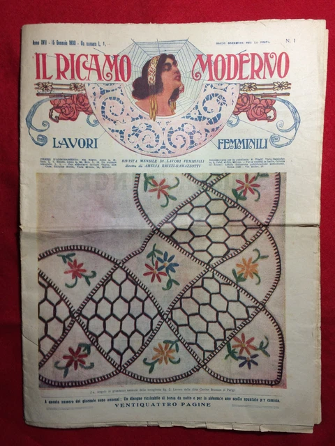 IL RICAMO MODERNO 1930 RIVISTA di LAVORI FEMMINILI-ORIGINALE-COMPLETA ...