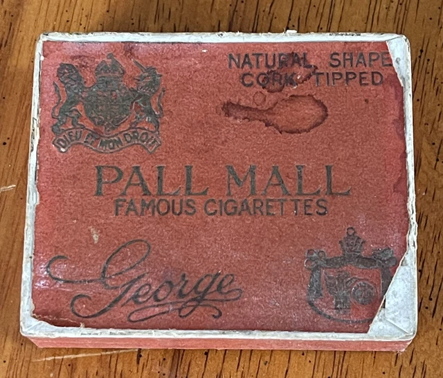 VINTAGE ADVERTISING PALL MALL Famous Cigarette Box George With Foil $24 ...