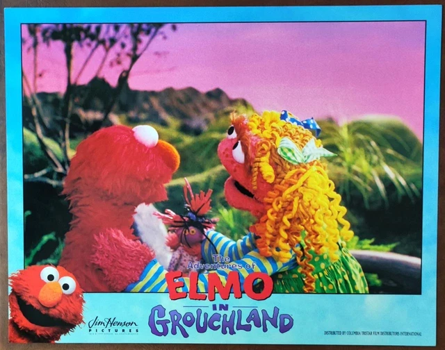 CLOSE UP OF Grizzy Adventures of Elmo in Grouchland original Lobby Card ...