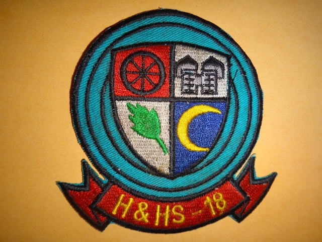 USMC HEADQUARTERS & headquarters Squadron H&HS-18 Vietnam War Patch £12 ...