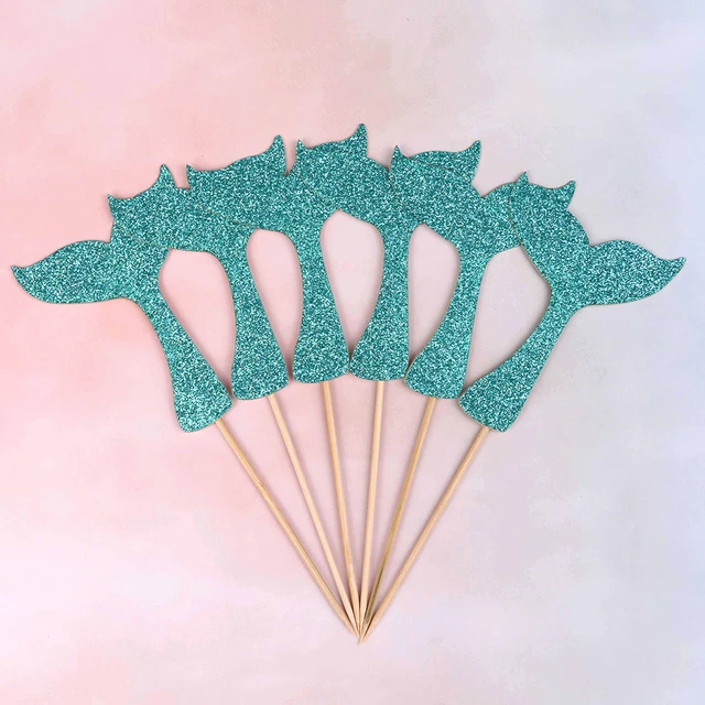 MERMAID FISHTAIL FLAG cake topper birthday party decorations supplies ...