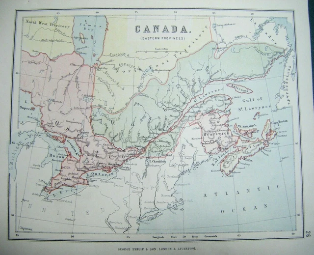 Map Of Eastern Canada IN VENDITA! - PicClick IT