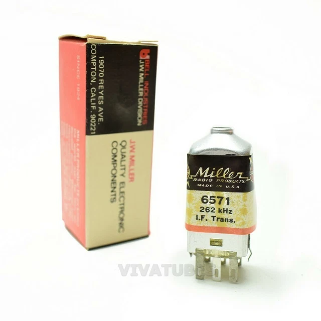 NOS NIB MILLER 6571 Nom Freq 262 kHz Output Universal I.F Transformer ...