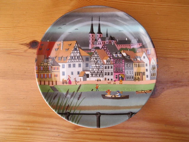 POOLE POTTERY PLATE scene VI 436 riverside houses collectors 6 inches £ ...