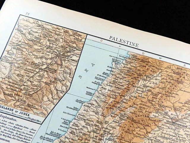 MAPPA ANTICA DI Palestina Israele Il Holy Land Giudea Samaria Dead Sea ...