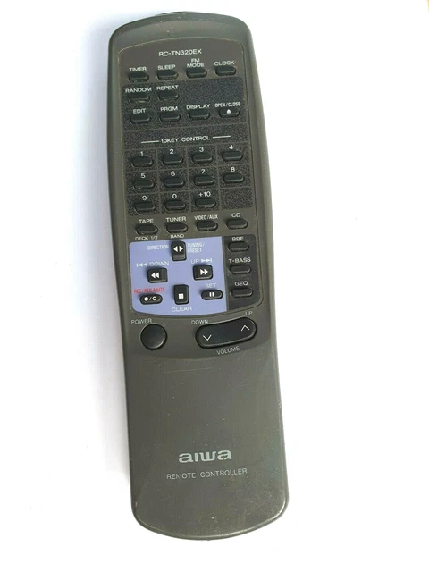 GENUINE ORIGINAL AIWA Rc-Tn320Ex Audio System Remote Control Nsx3000 ...