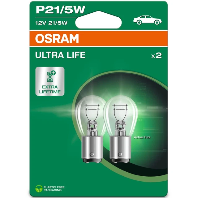 2 X OSRAM 380 Ultra Life 12V P21/5W BAY15d Car Stop Tail Brake Light ...
