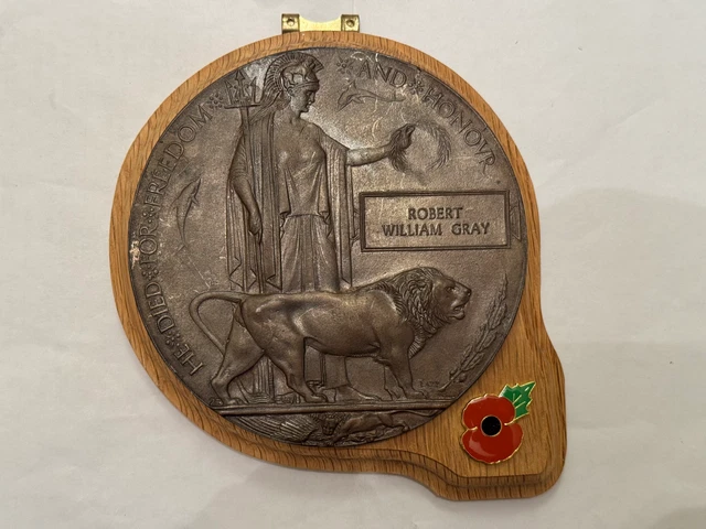WW1 MEMORIAL PLAQUE Death Penny - ROBERT WILLIAM GRAY £49.99 - PicClick UK