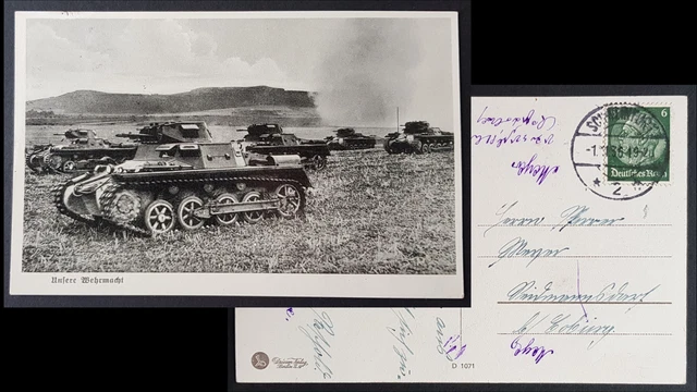 GERMAN THIRD REICH WW2 Postcard 'Unsere Wehrmacht' Panzer £19.44 ...