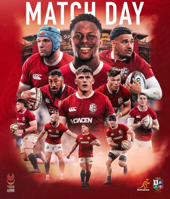 LAMINATED 2025 BRITISH Irish lions RUGBY CHAMPION TEAM PLAYER POSTER ...