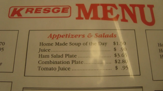 VINTAGE ORIGINAL (1993) S S KRESGE Paper MENU $30.00 - PicClick CA