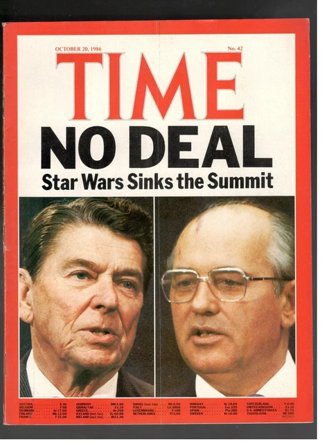 TIME MAGAZINE OCTOBER 20, 1986 MICHAIL GORBACIOV RONALD REGAN SUMMIT NO ...