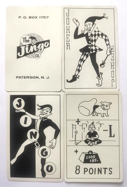 VINTAGE CARD GAME Jin-Go Very Rare 1954 Jingo 52 & 1J &H Rules Box Uk ...
