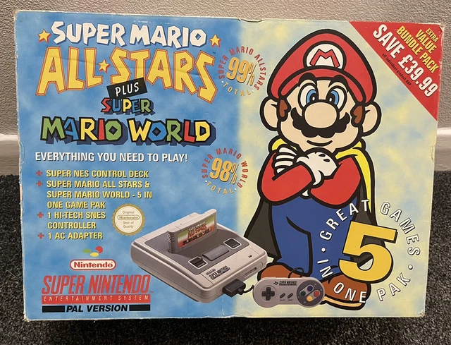 ORIGINAL SUPER NINTENDO SNES Konsole Super Mario All Stars Edition OVP ...