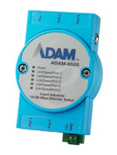 ADVANTECH ADAM-6520 5-PORT Industrial Ethernet Switch 10/100 Mbps 24V £78.72 - PicClick UK