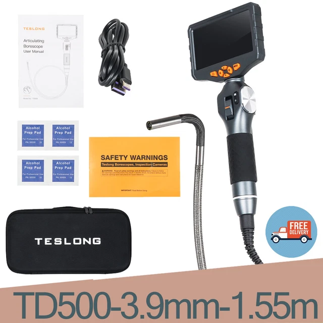NEW TESLONG TD500 3.9MM Lens WIFI 1080P Articulating Borescope ...