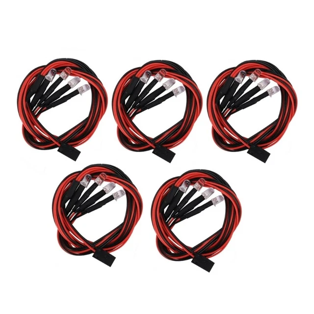 WATERPROOF 5MM LED Lights for Remote Control Vehicles 2 White 2 Redness ...