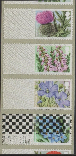 SYMBOLIC FLOWERS Printer Test Strip Type 4 Chequered Dots Post Go Rare ...