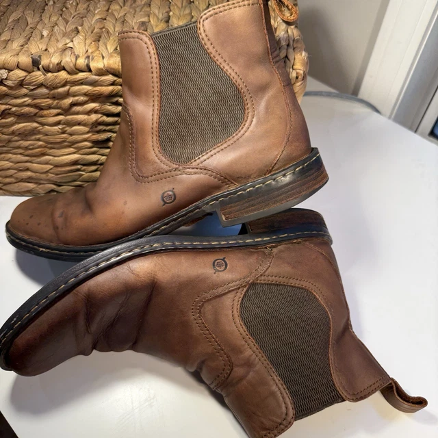 BORN BOOTS MEN’S 12 Hemlock Chelsea Distressed Brown Pull On M9365 ...