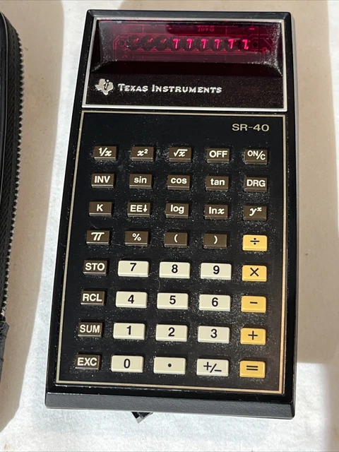 VINTAGE TEXAS INSTRUMENTS Sr-40 Calculator With Carrying Case Tested £7 ...
