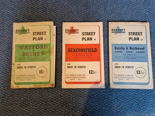 VINTAGE STREET PLANS Maps of Watford Bushey, Beaconsfield, Ruislip ...