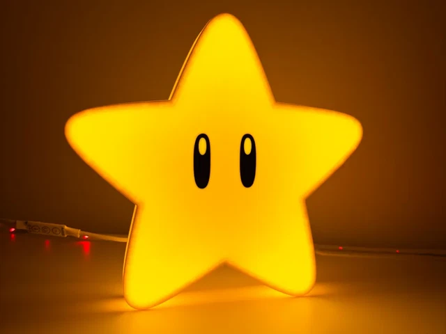 SUPER MARIO BROS Lamp Super Star Light Led Music Night Light Sound £22. ...