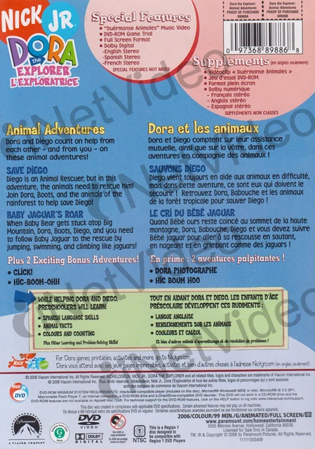 DORA THE EXPLORER - Animal Adventures (Bilingual) (Dvd) $19.99 ...